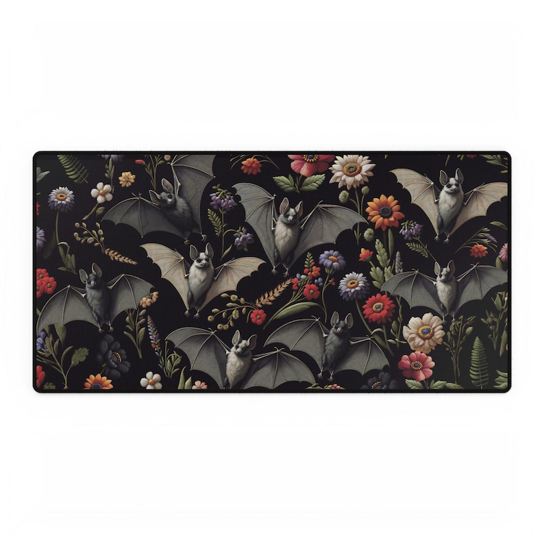 Nocturnal Pollinators Desk Mat, Goth Desk Mat, Keyboard Pad, Gothic ...
