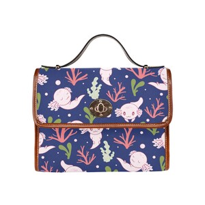 Axolotl Canvas Bag With Shoulder Strap/amphibian Purse/seacore Bag ...
