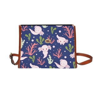 Axolotl Canvas Bag With Shoulder Strap/amphibian Purse/seacore Bag ...