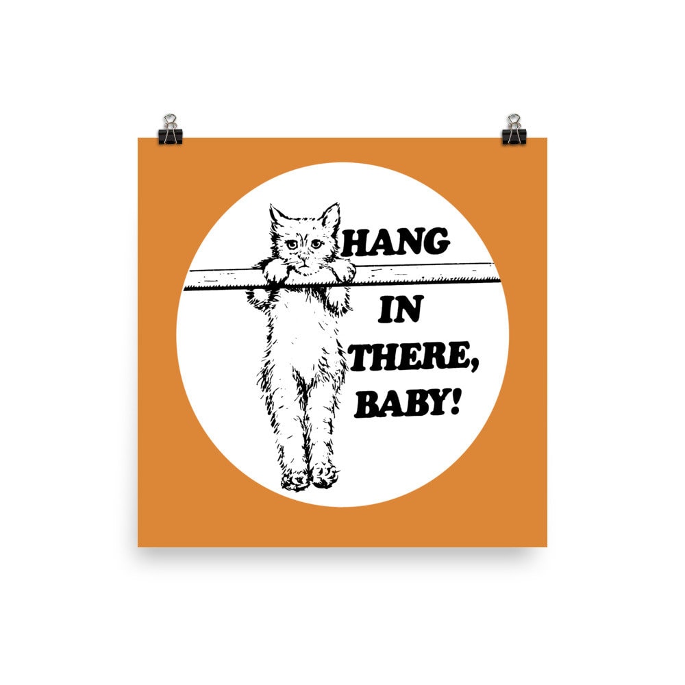 Vintage Style Hang in There Baby Cat Poster/vintage Cat - Etsy
