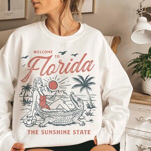 Retro Florida Sweatshirt, Florida Alligator Sweatshirt, Florida ...