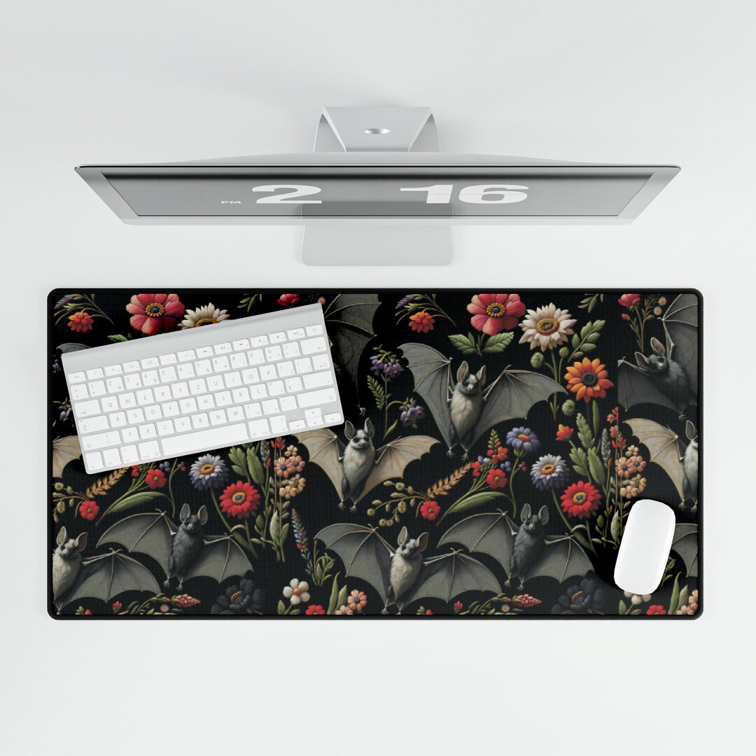 Nocturnal Pollinators Desk Mat, Goth Desk Mat, Keyboard Pad, Gothic ...