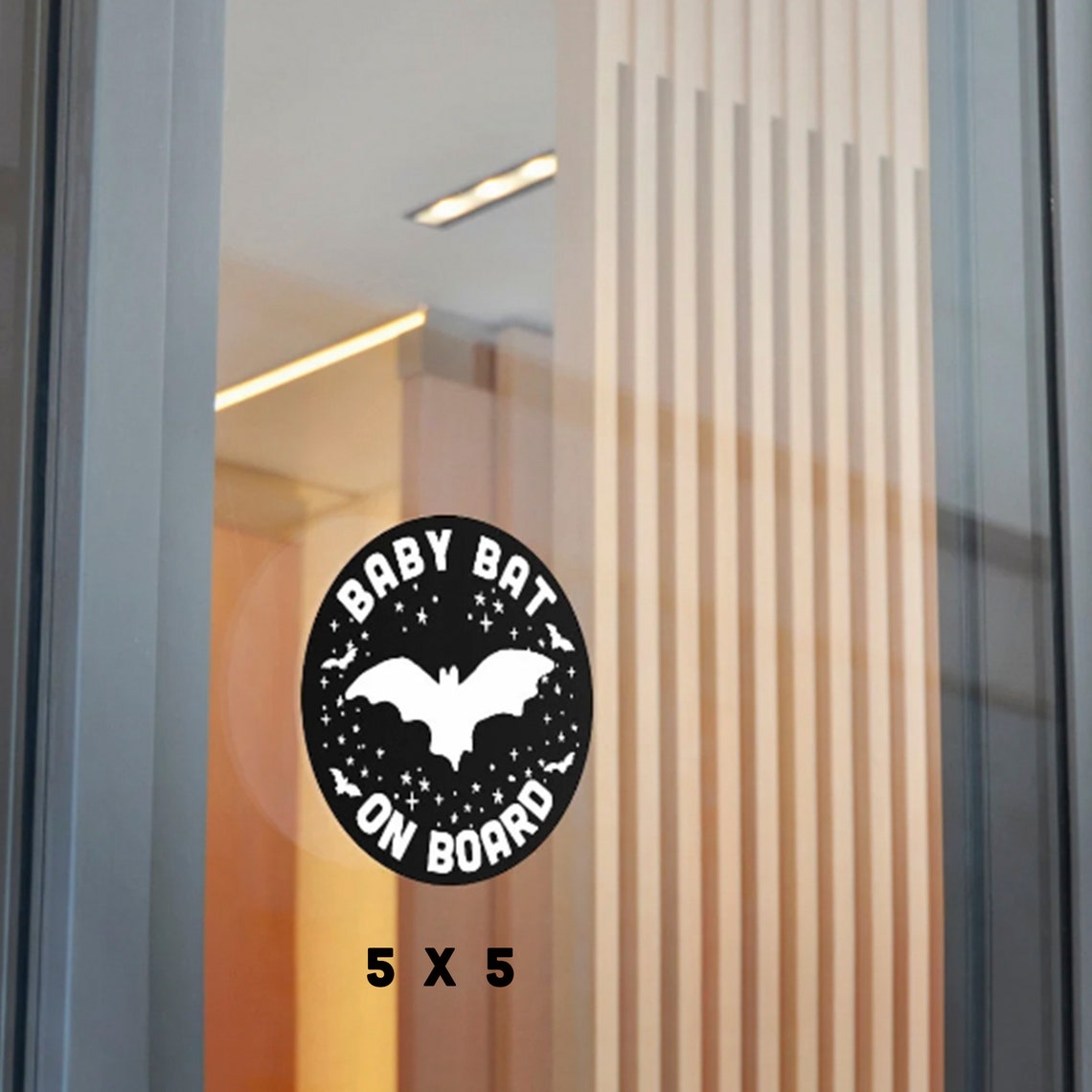 Baby Bat on Board Round Car Stickers/goth Mom Bumper - Etsy
