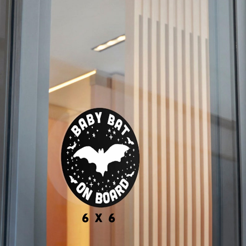 Baby Bat on Board Round Car Stickers/goth Mom Bumper - Etsy