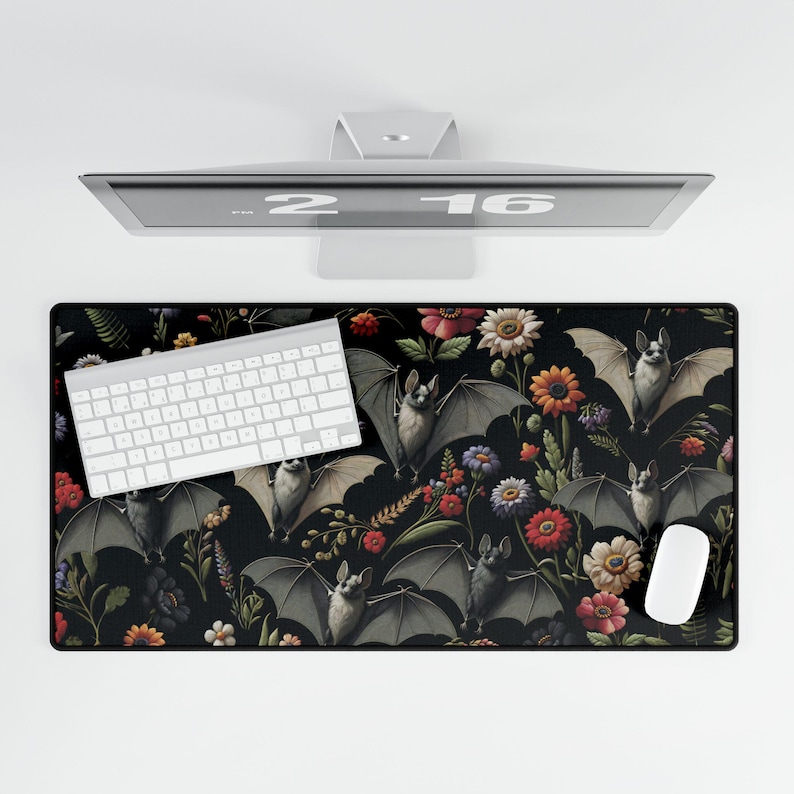 Nocturnal Pollinators Desk Mat, Goth Desk Mat, Keyboard Pad, Gothic ...