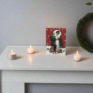 Frankenstein and Bride Christmas Card, Frankenstein's Monster Holiday ...