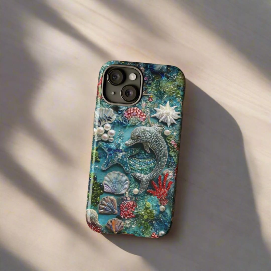 Aquatic Mosaic Phone Case, Faux Beaded Phone Case, Sea Life Phone Case ...