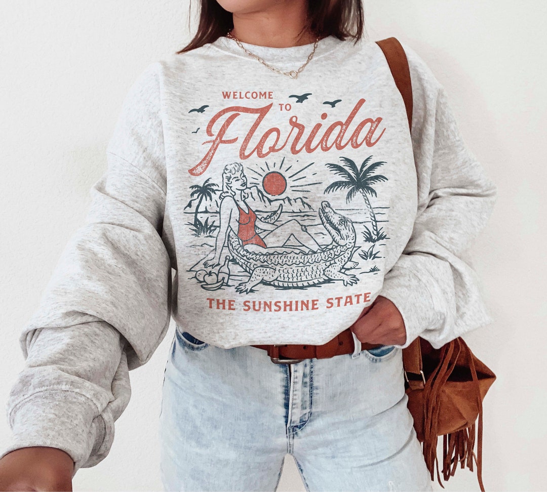 Retro Florida Sweatshirt, Florida Alligator Sweatshirt, Florida ...