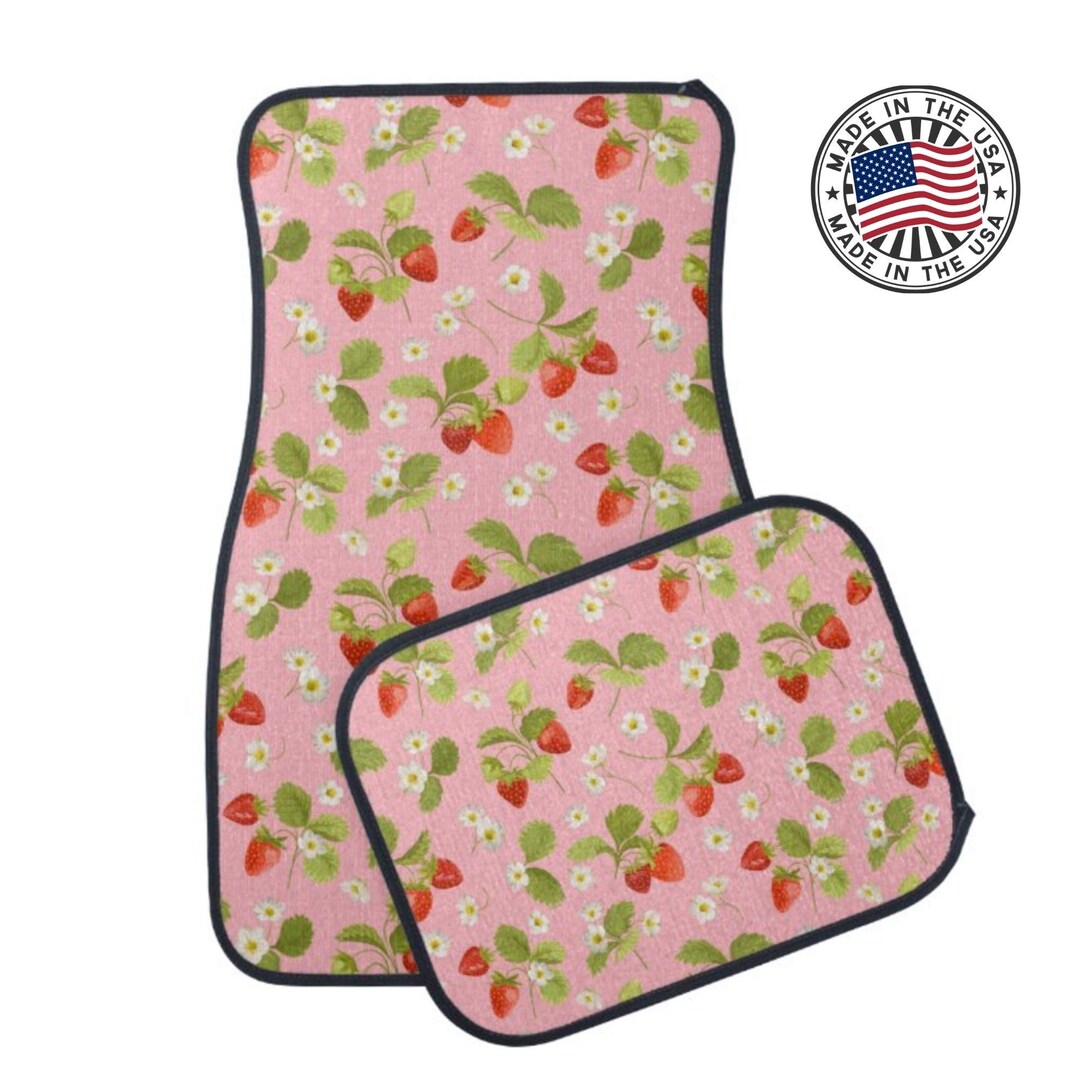 Pink Strawberry Cottagecore Car Mats/cottagecore Car Accessories ...