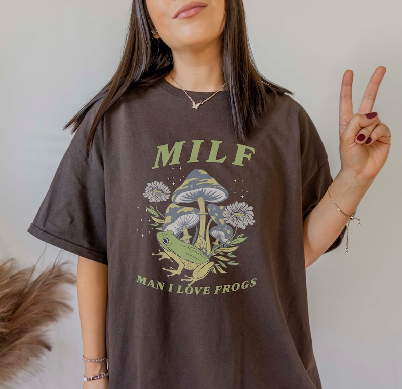 MILF Shirt Man I Love Frogs Shirtfrog and Mushroom - Etsy
