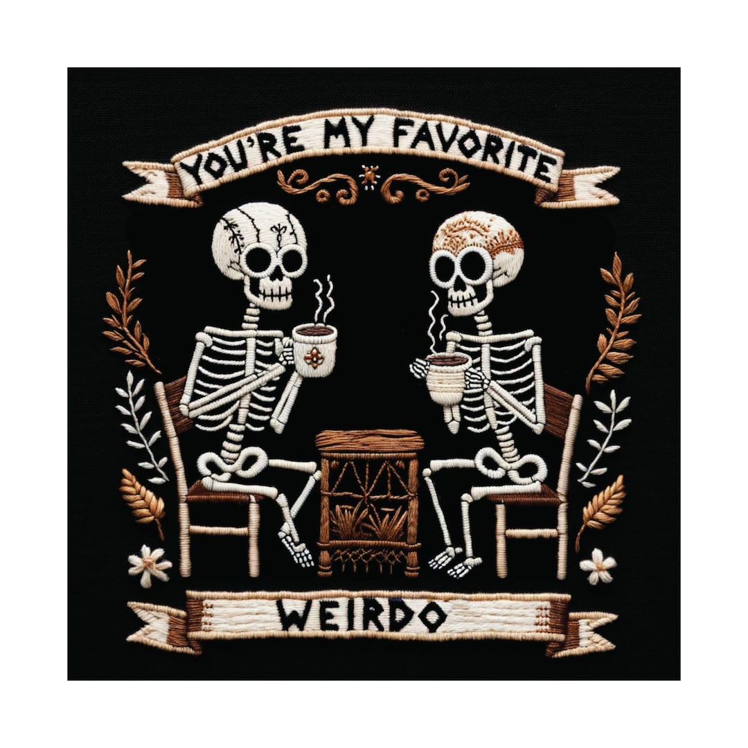 You're My Favorite Weirdo Matte Poster Print, Skeleton Wall Art, Gothic ...