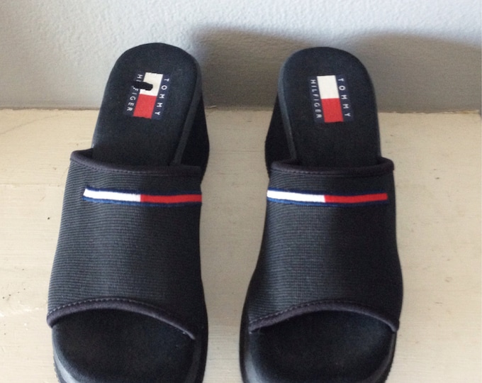 Vintage 90s Tommy Hilfiger Platform Slides - Etsy