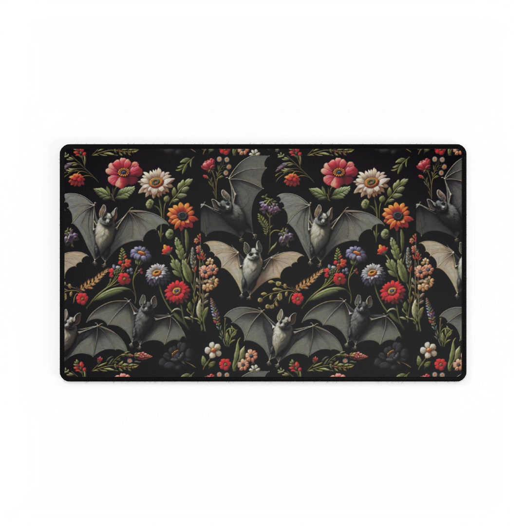 Nocturnal Pollinators Desk Mat, Goth Desk Mat, Keyboard Pad, Gothic ...