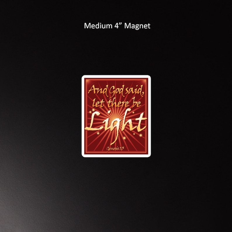 Let There Be Light Magnet • Genesis 1:3 Die‑cut Vinyl Magnet ...