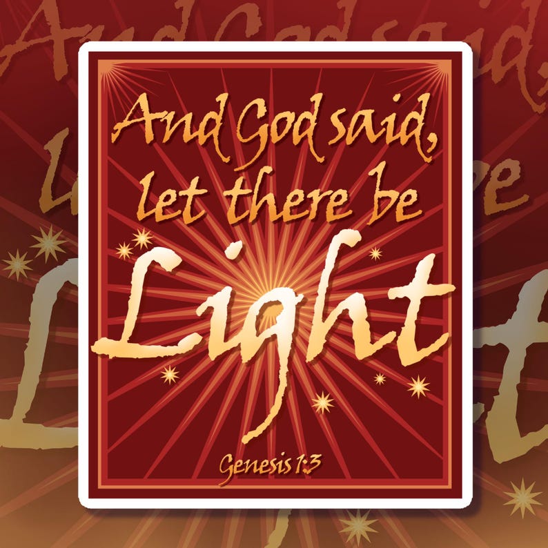 Let There Be Light Magnet • Genesis 1:3 Die‑cut Vinyl Magnet ...