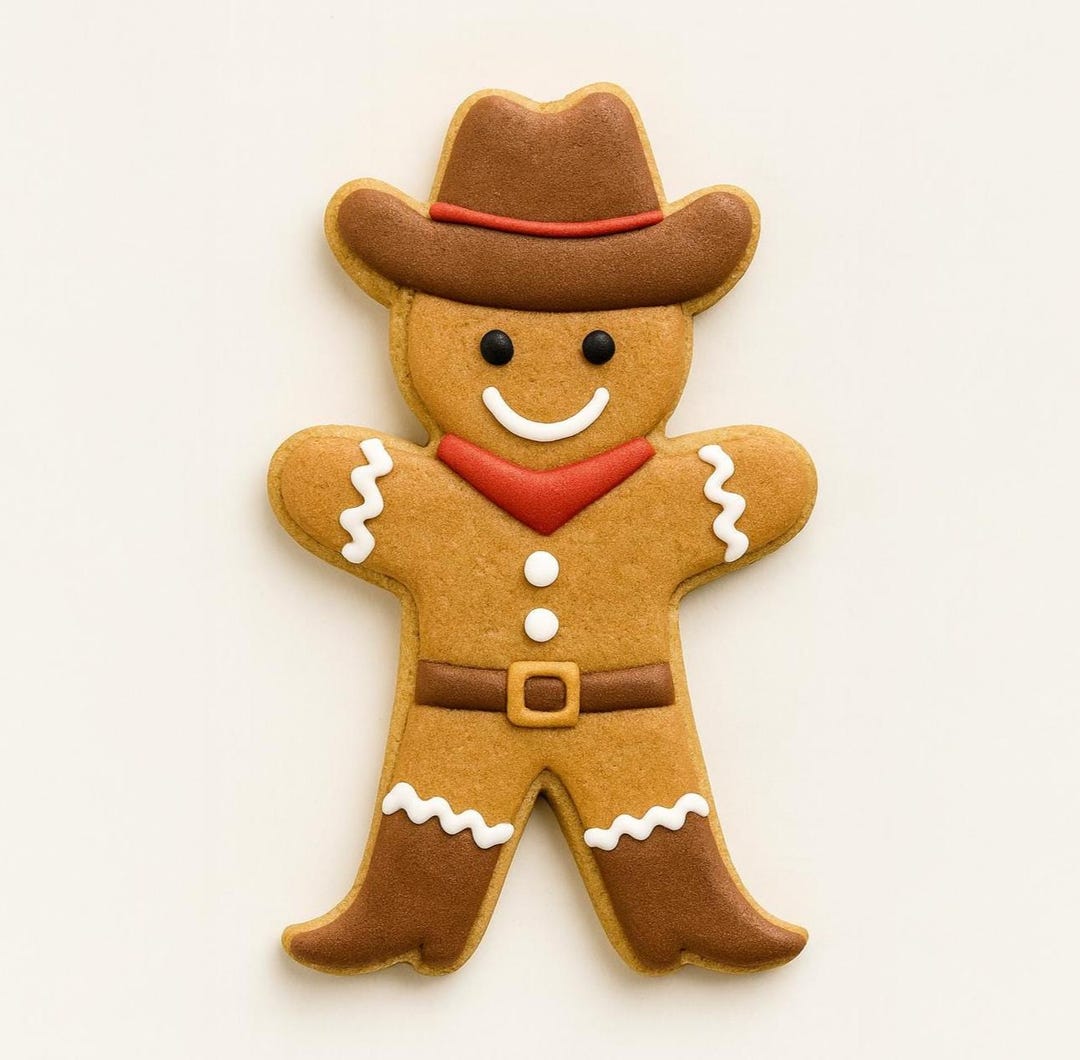 Cowboy Gingerbread Man Cookie Cutter | Western Christmas Cookie ...