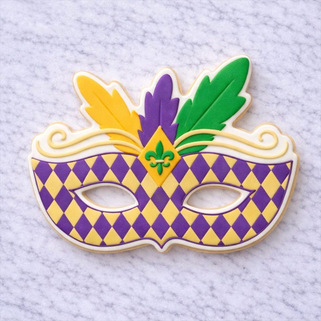 Mardi_gras Mask Cookie Cutter With Stamp | Masquerade Cookie Cutter ...