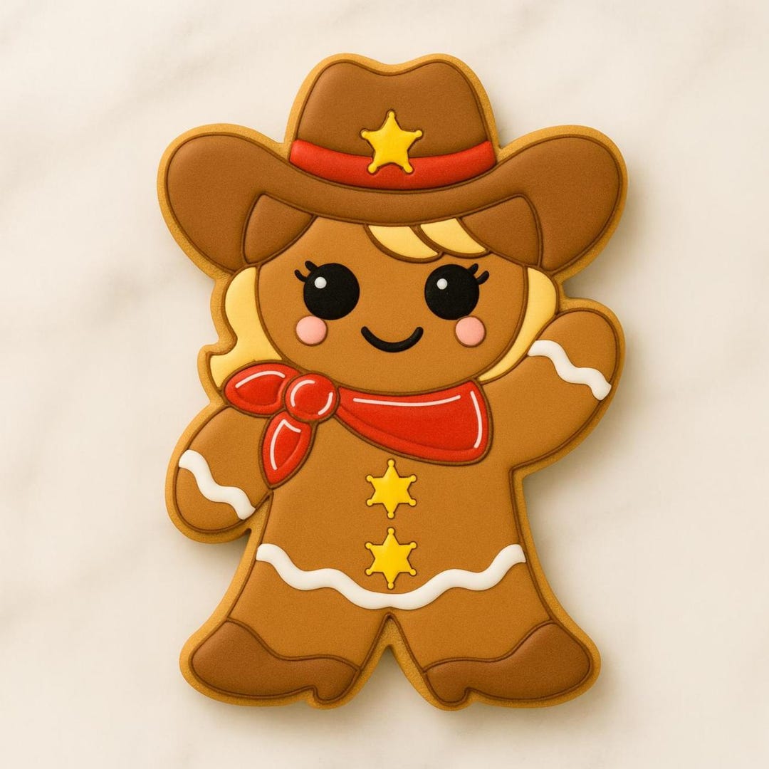 Cowgirl Gingerbread Cookie Cutter | Western Christmas Cookie | Holiday ...