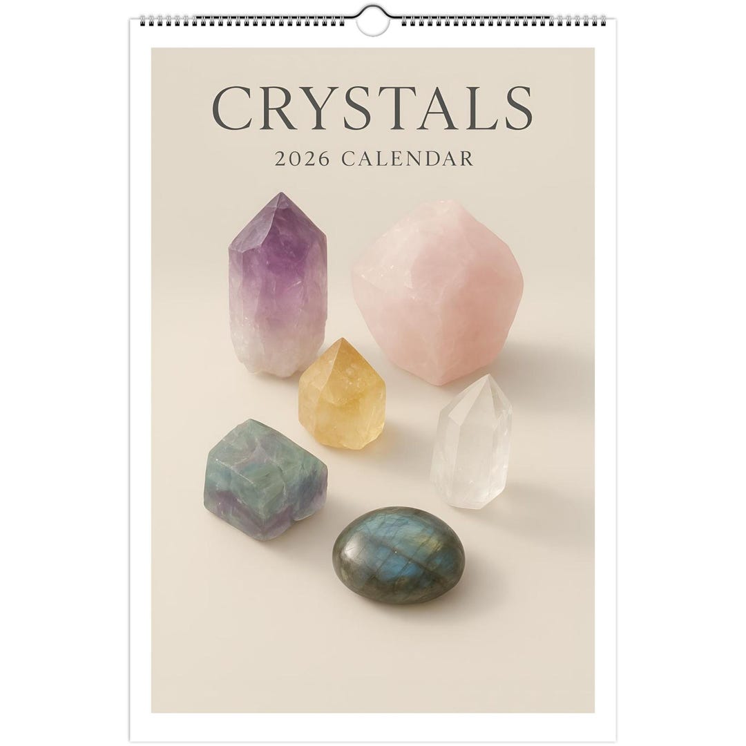 Crystals 2026 Calendar – Elegant Gemstone Photography Wall Calendar ...