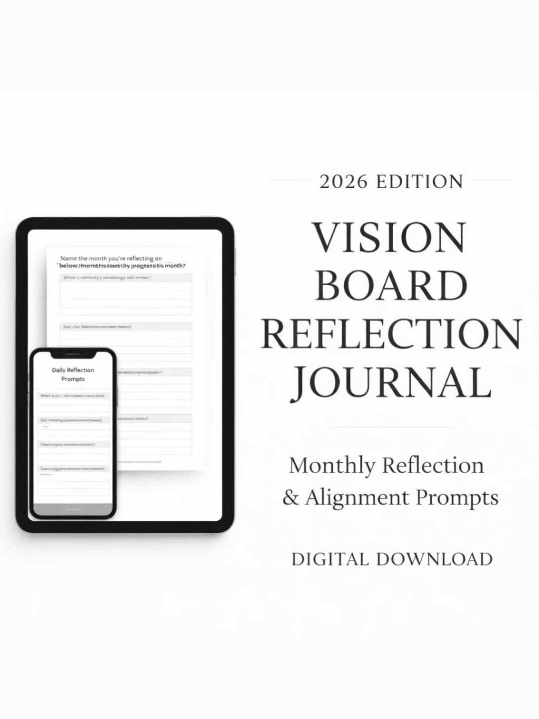 Vision Board Reflection Journal 2026 | Monthly Goal Reflection ...