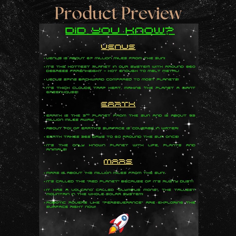 Educational Solar System Poster Set, Planet Facts, Classroom Decor ...