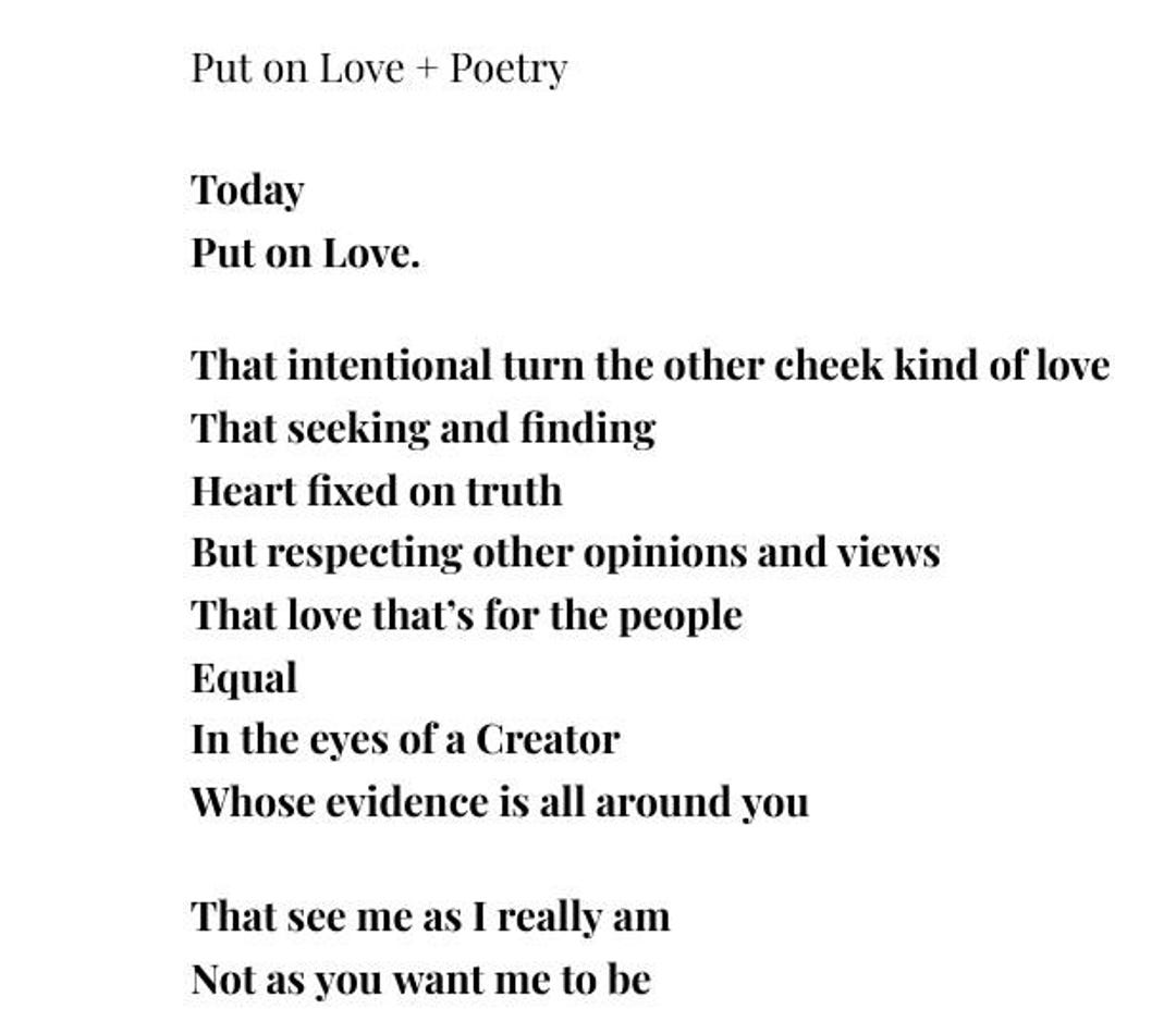 Spoken Word Poem - Put on Love + Poetry - Downloadable PDF File - Etsy