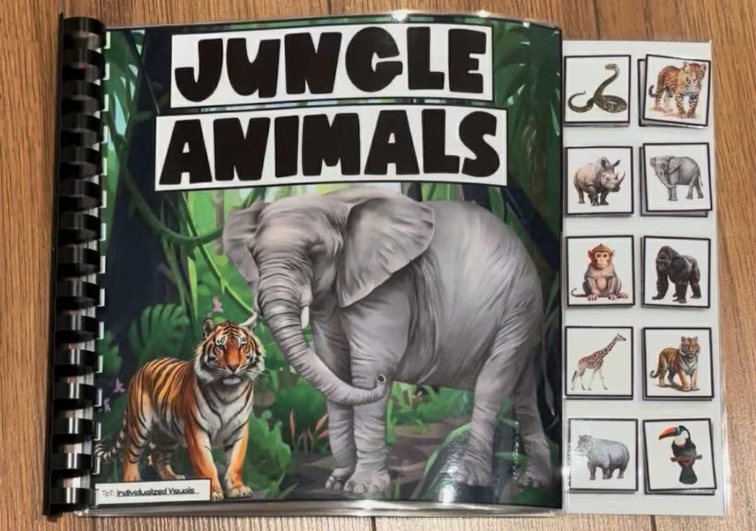 Jungle Animals Adapted Book: Toddler & Special Education - Velcro Book ...