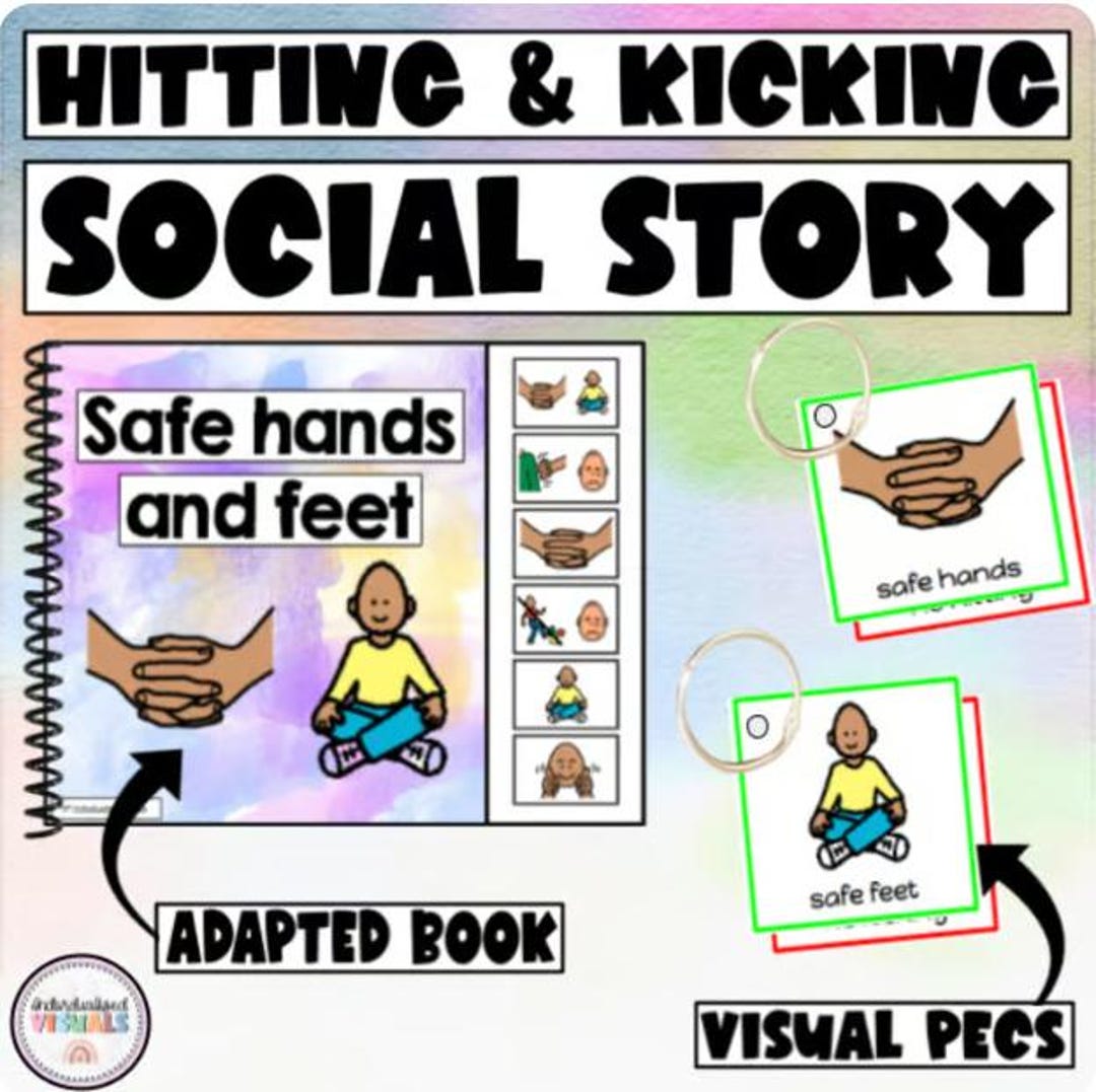 No Hitting or Kicking Social Story - Safe Hands Adapted Book for ...