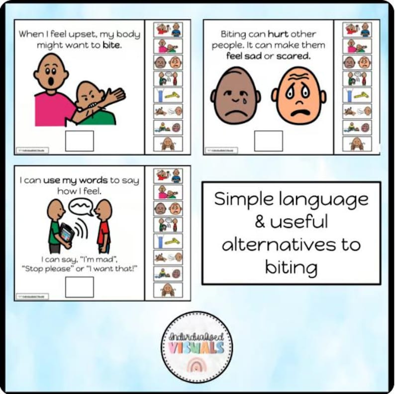 NO BITING Social Story - Biting Adapted Book for Special Ed - Visual ...