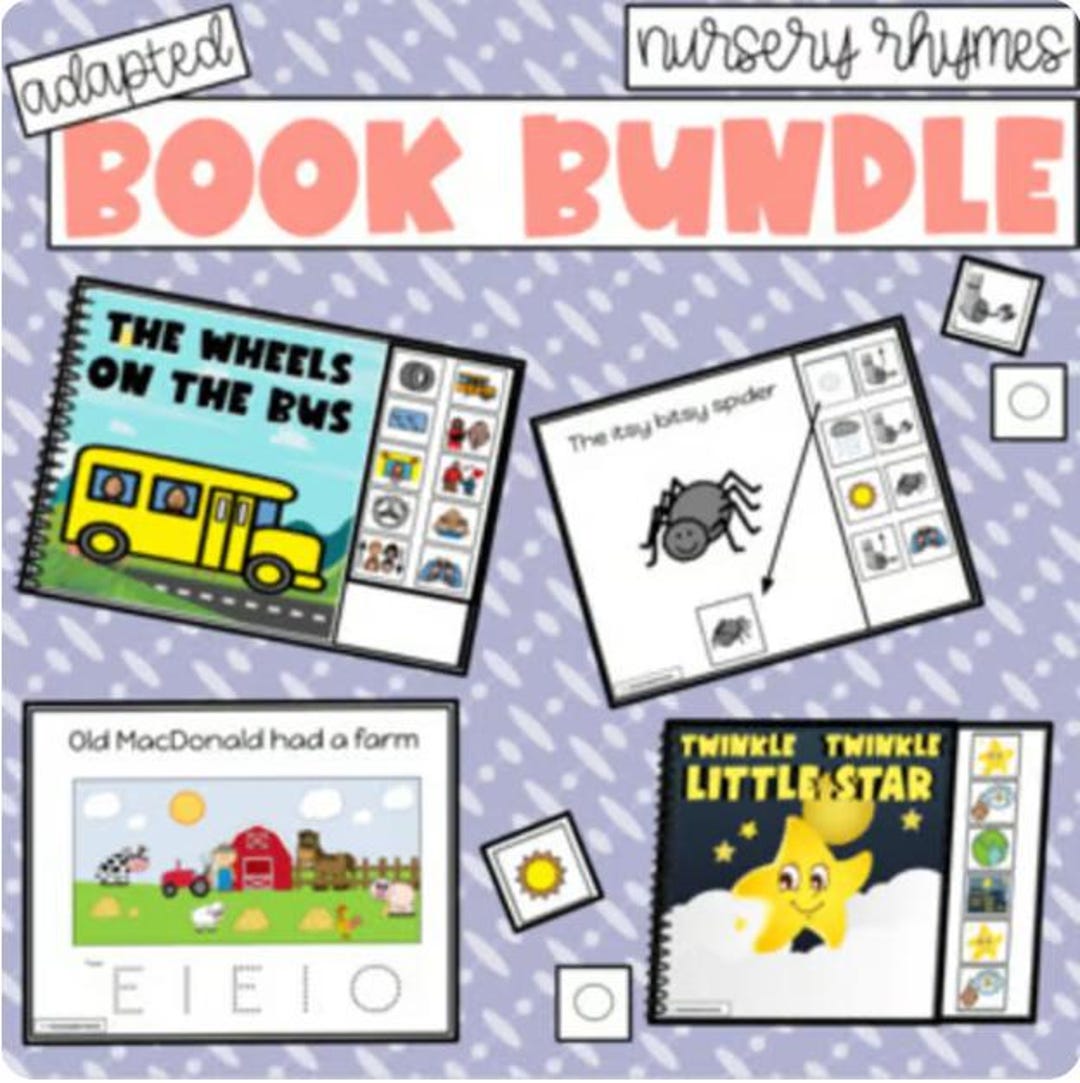 Nursery Rhyme Adapted Book Bundle: Velcro Matching Songs (digital ...