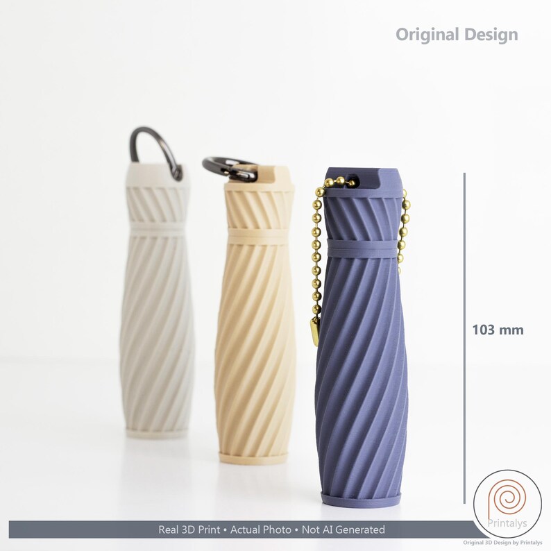 3D Printable Twistgrip Modular Keychain STL Files – Spiral Design With ...