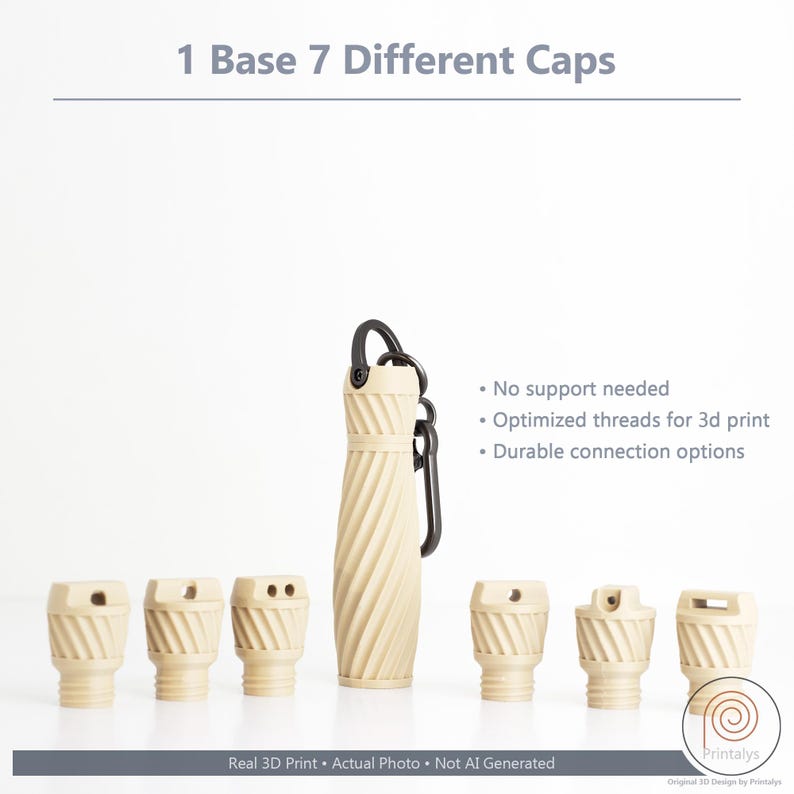3D Printable Twistgrip Modular Keychain STL Files – Spiral Design With ...