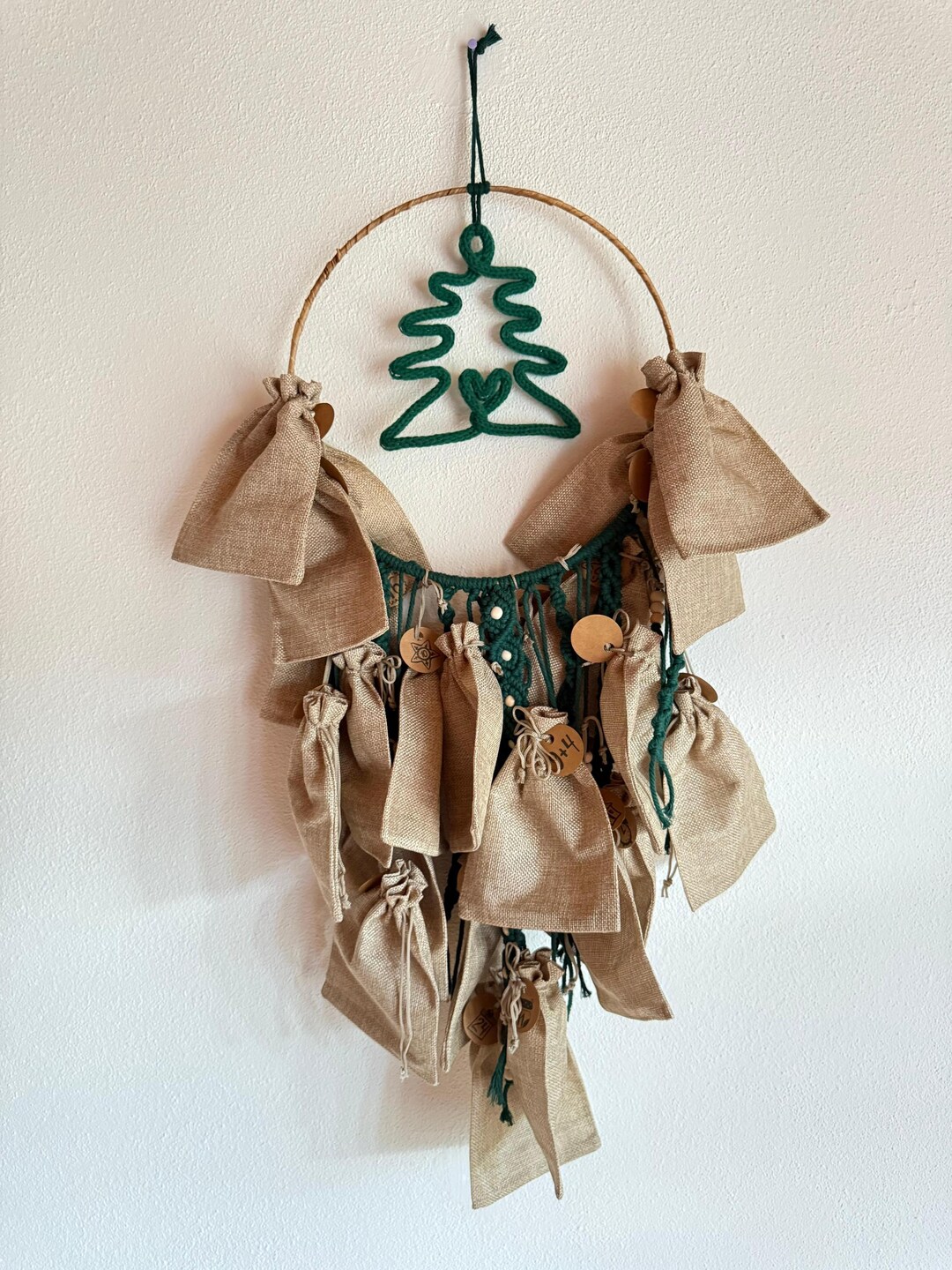 Handmade Macrame Advent Calendar With Removable Bags, Convertible to ...