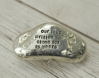 Our Love Written in Stone for 10 Year Quality Tin Rock for Your ...