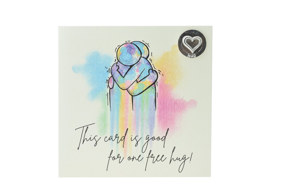 Artsy Hugging Card With Hug Token - Perfect for Friends or Family ...
