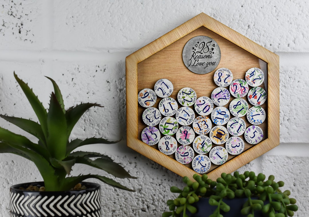 28th Anniversary 28 Reasons I Love You Wooden Wall Frame - Full Colour ...