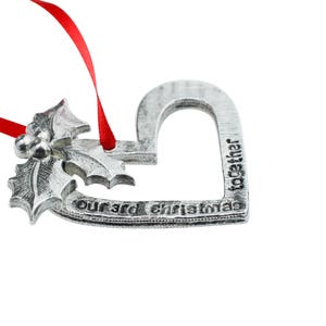 3rd Anniversary Christmas Tree Ornament - Reads Our 3rd Christmas ...