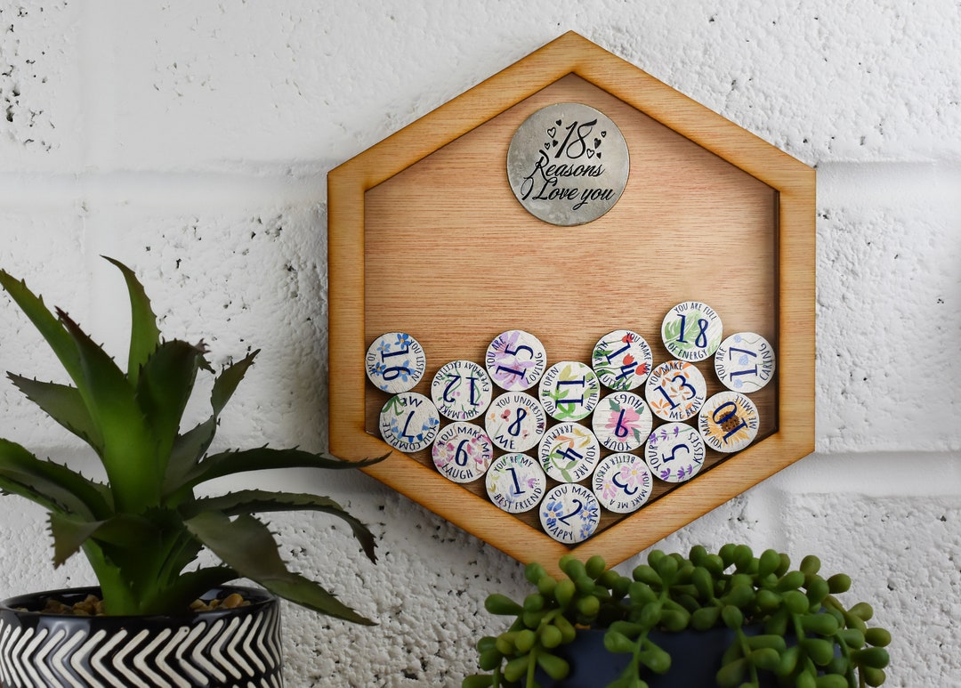 18th Anniversary 18 Reasons I Love You Wooden Wall Frame - Full Colour ...