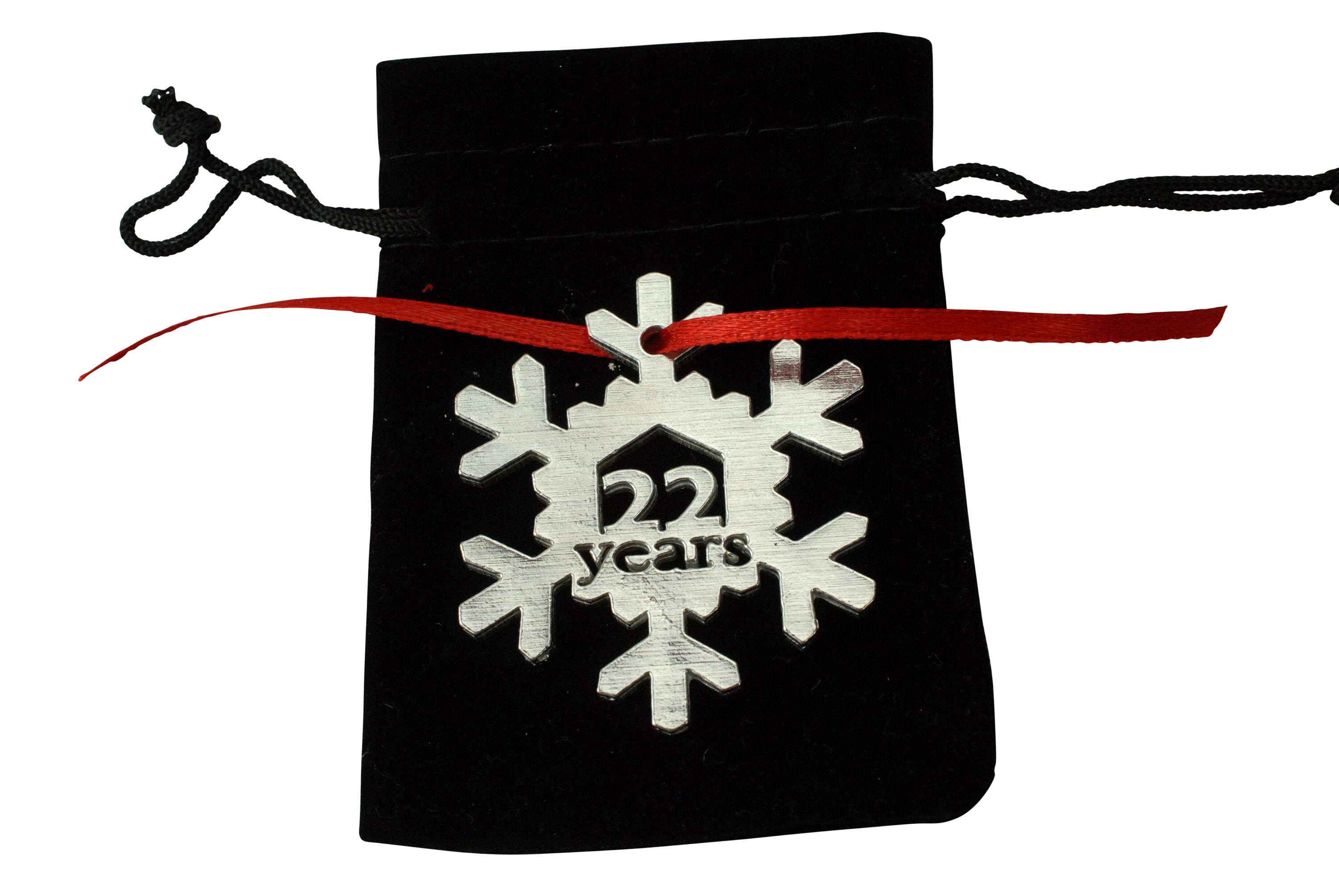 22 Year Cut Out Metal Snowflake Christmas Tree Hanging Decoration ...