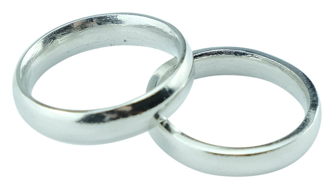 Him and Her Polished Plain Tin Rings - 10th Wedding Anniversary Idea ...