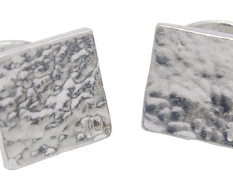 10th Anniversary Beaten Tin Square Cufflinks | Etsy