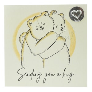 Cute Hugging Card With Hug Token - Perfect for Friends or Family ...