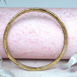 Bronze Beaten Bangle - 8th Anniversary Gift for Her - Etsy