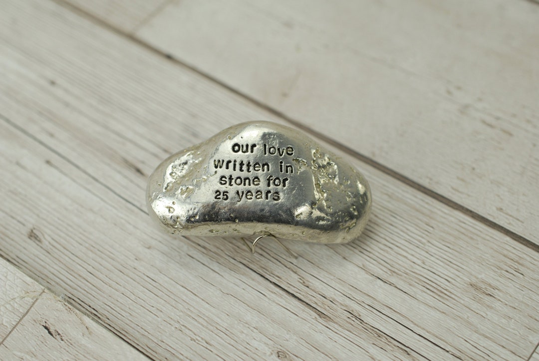 Our Love Written in Stone for 25 Year - Quality Tin Rock for Your ...