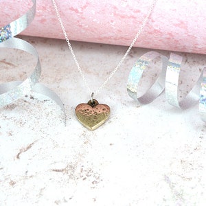 Bronze Beaten Heart Pendant - Anniversary & Birthday Gift - Etsy