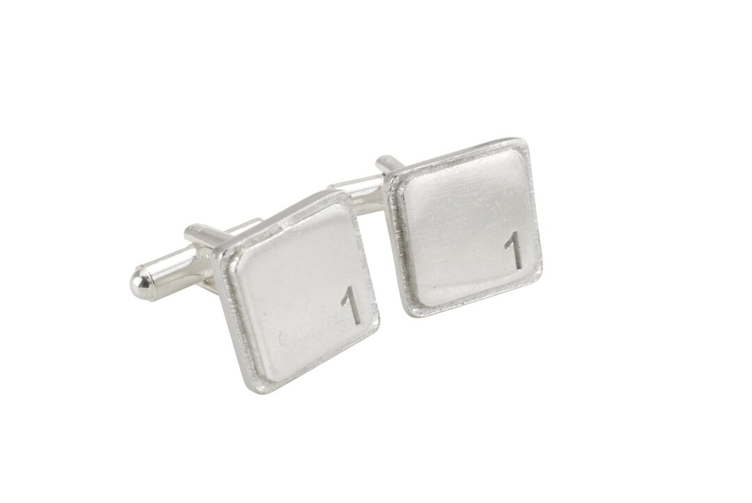 Polished Square Tin Cufflinks With '1' Engraved - 1st Anniversary - Etsy