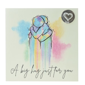 Artsy Hugging Card With Hug Token - Perfect for Friends or Family ...