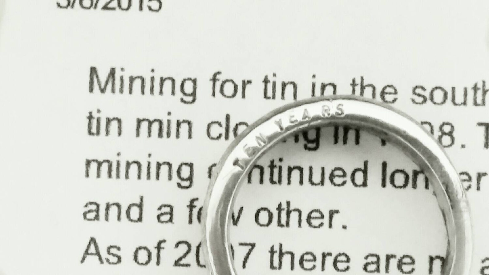 10 Year Anniversary Ladies Pure Tin Ring Inscribed With 'ten Years' - Etsy