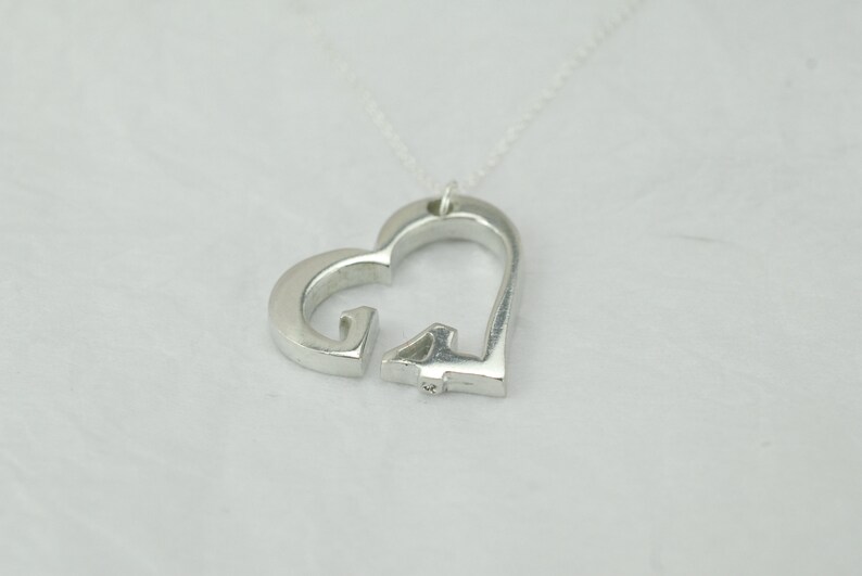 14 Year Anniversary Heart Pendant/necklace Gift - Etsy