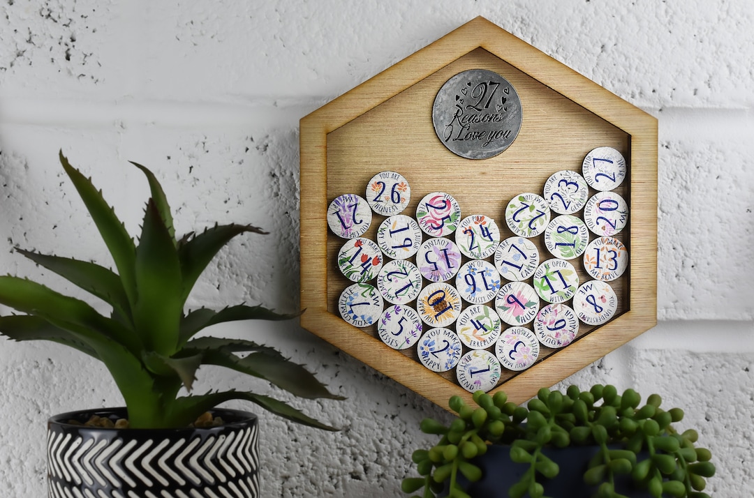 27th Anniversary 27 Reasons I Love You Wooden Wall Frame - Full Colour ...
